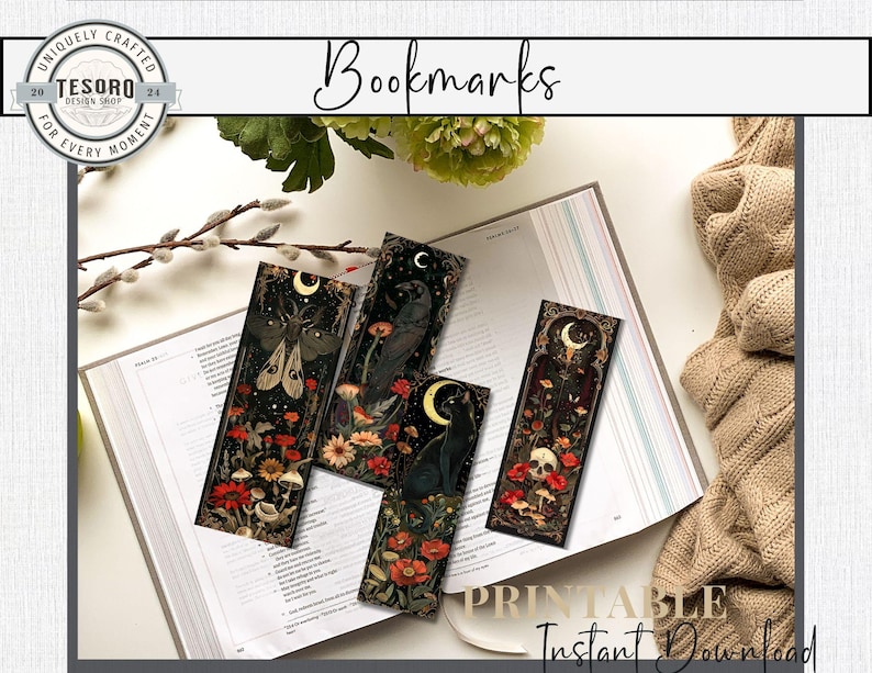 Celestial Witchy Bookmark Printable | Custom Bookmarks | Aesthetic ...