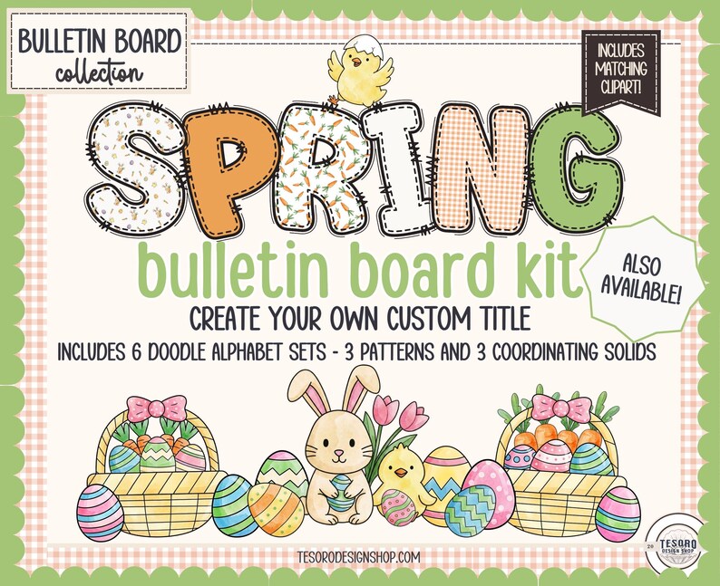 Spring Classroom Bulletin Board | Hopping Bunny Chick Easter Theme ...