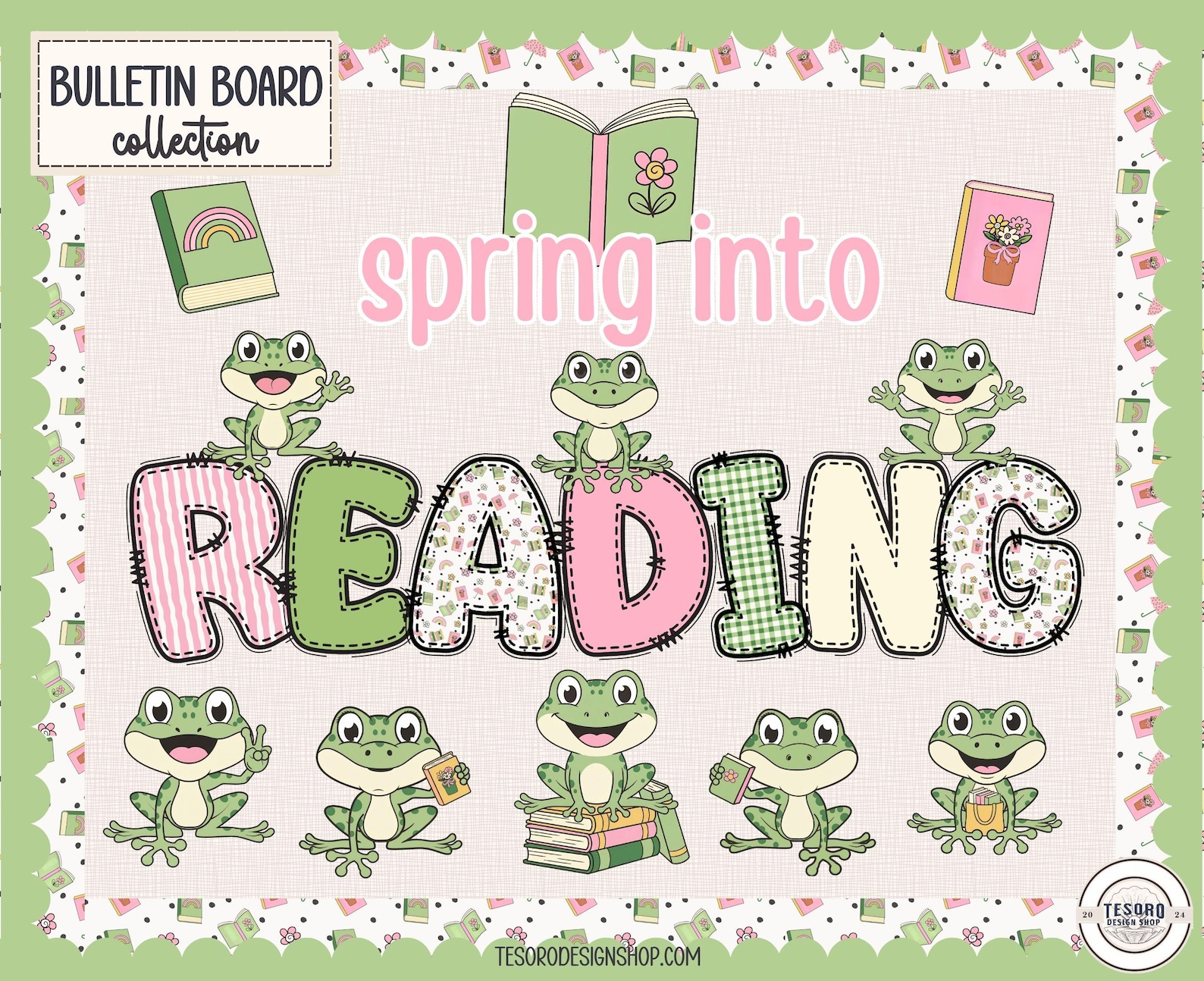 Spring Into Reading Bulletin Board |classroom Reading Display |frogs ...