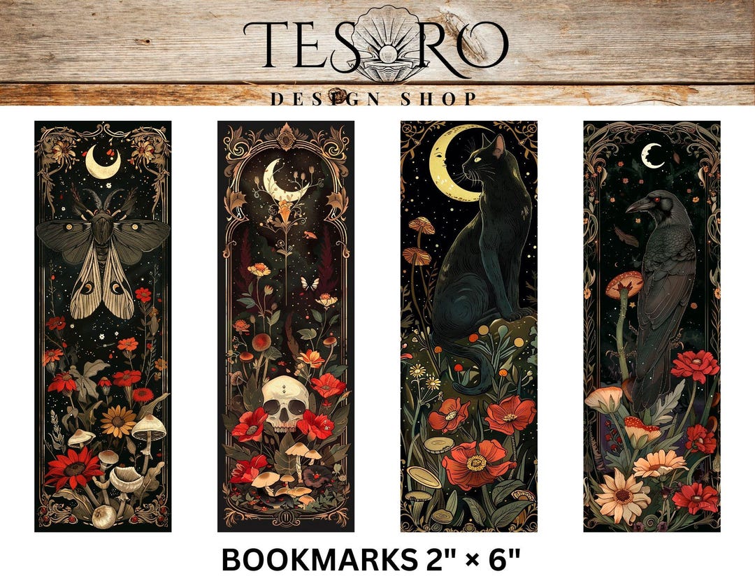 Celestial Witchy Bookmark Printable Custom Bookmarks Aesthetic Bookmark ...