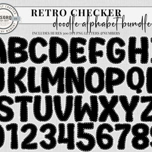 Alphabet Bundle Doodle PNG | Pink Checker Retro Letters School Teacher ...