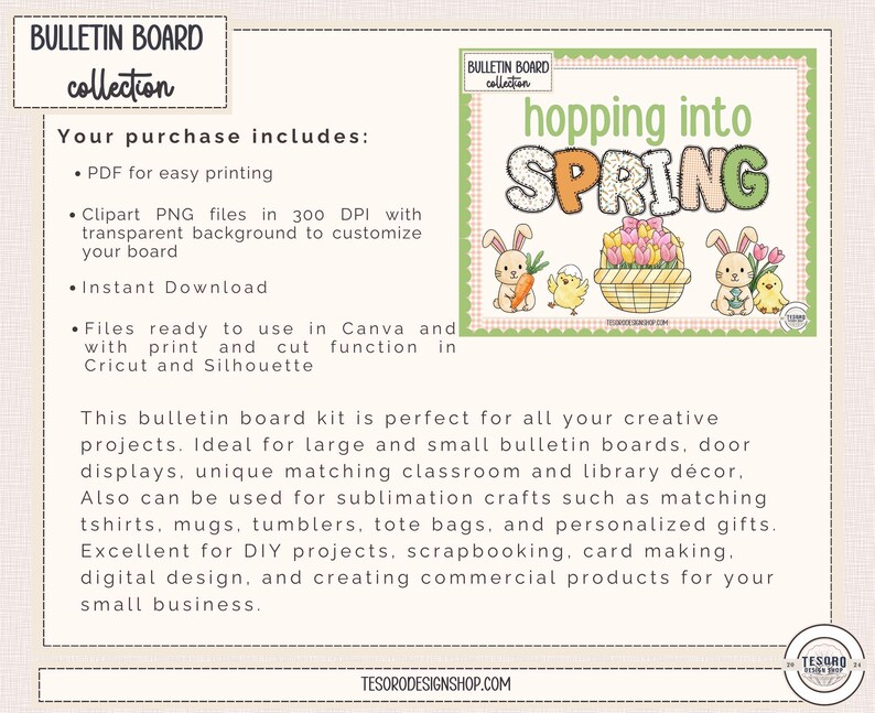 Spring Classroom Bulletin Board | Hopping Bunny Chick Easter Theme ...