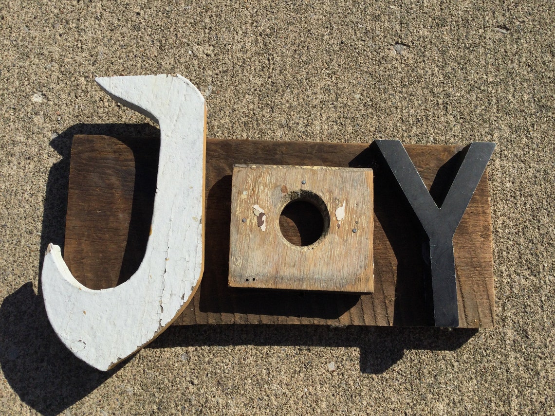 Architectural Salvage Sign, Wall Decor, Vintage Sign, Love, Joy, Soul ...