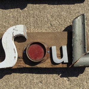 Architectural Salvage Sign, Wall Decor, Vintage Sign, Love, Joy, Soul ...