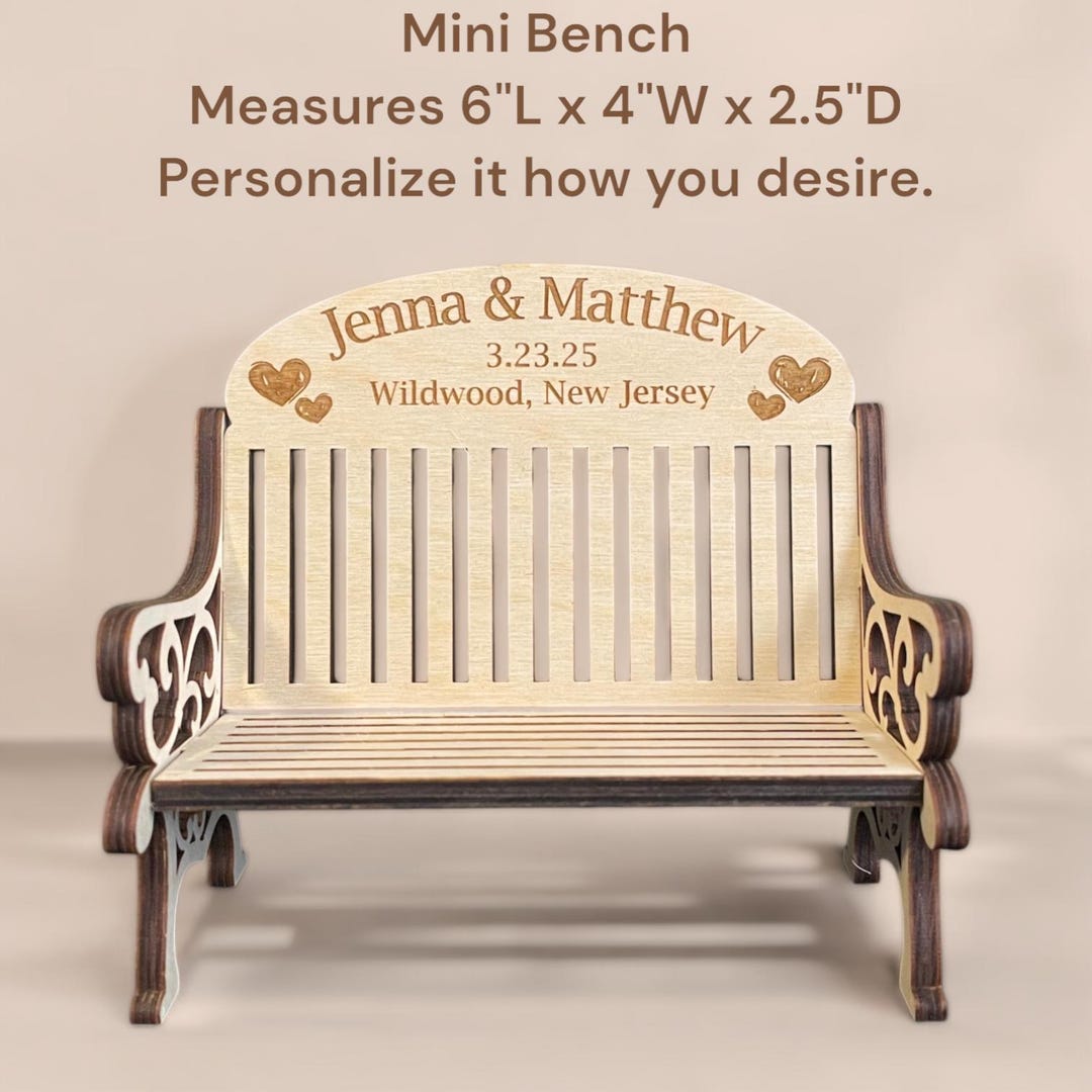 Personalized Mini Bench Anniversary Gift for Wedding Housewarming ...