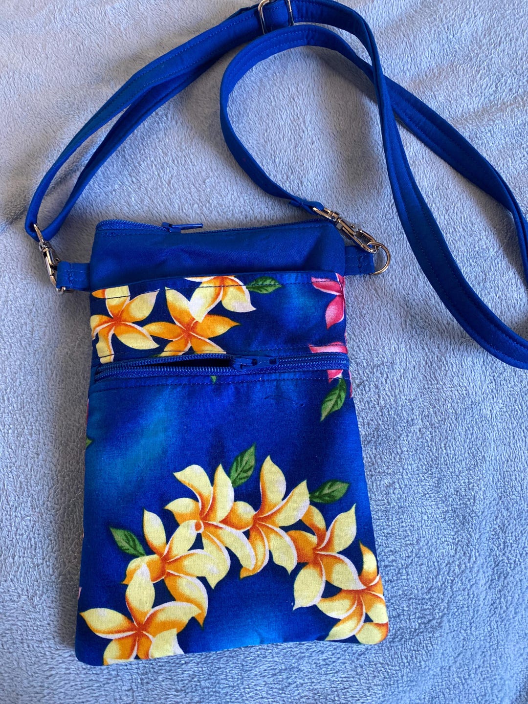 Aloha Blue Plumeria Cell Phone, Cross Body, Shoulder, Waist Cell Phone ...