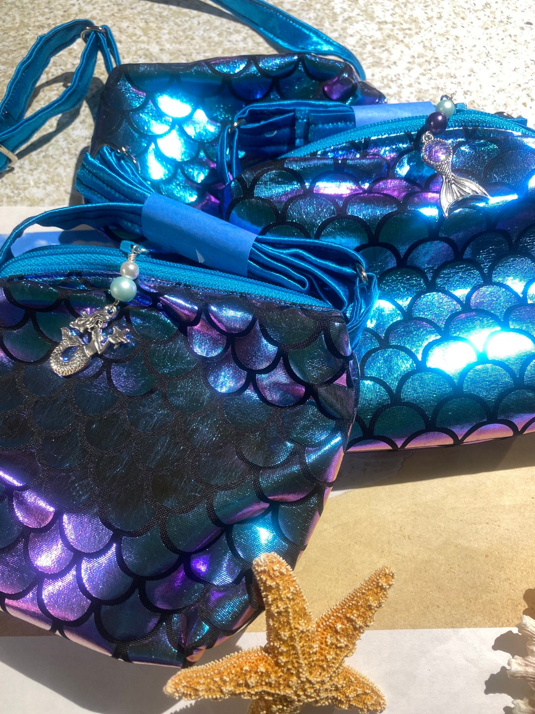 Sweet Little Mermaid Zip Purse With Choice of Mermaid Charm for Little ...