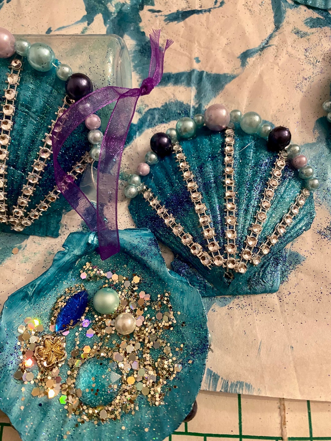 Mermaid’s Sea Treasure,shell Gift or Ornament. Real Seashell Adorned in ...