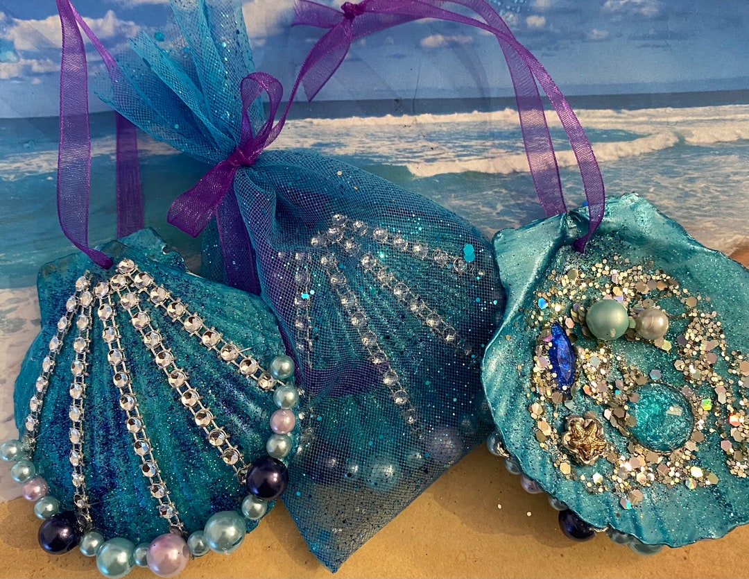 Mermaid’s Sea Treasure,shell Gift or Ornament. Real Seashell Adorned in ...