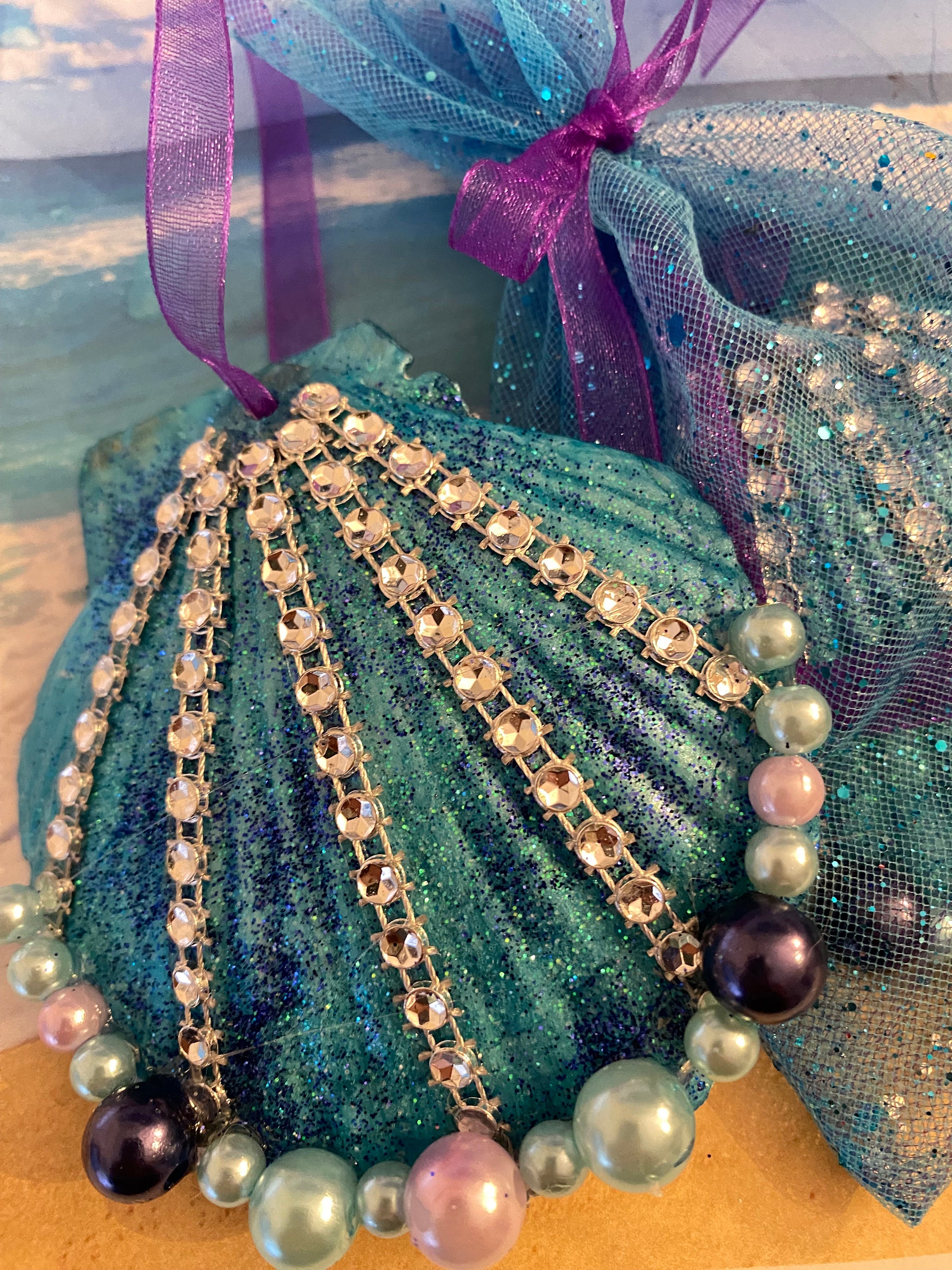 Mermaid’s Sea Treasure,shell Gift or Ornament. Real Seashell Adorned in ...
