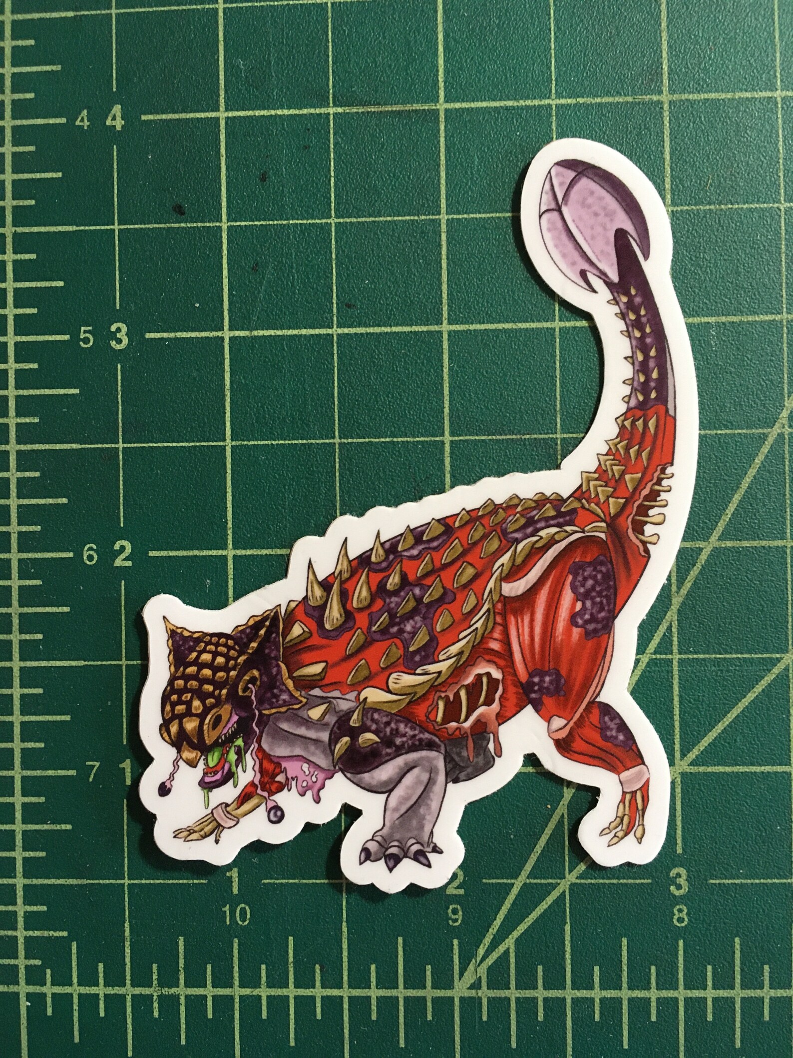 Zombie Ankylosaurus Dinosaur Sticker - Etsy