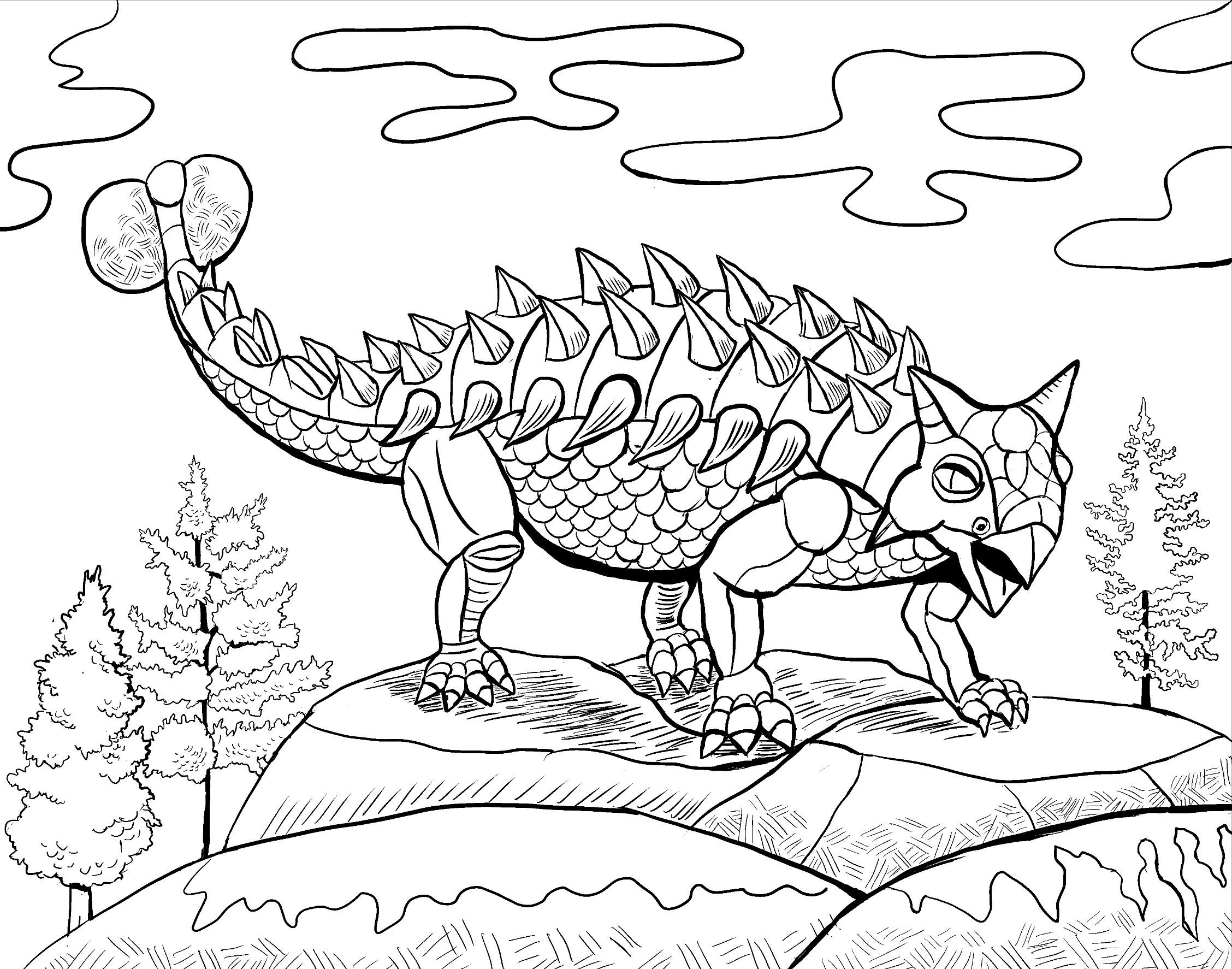 Paleo Life Colouring Page Dinosaur Colouring Book Pdf T Rex