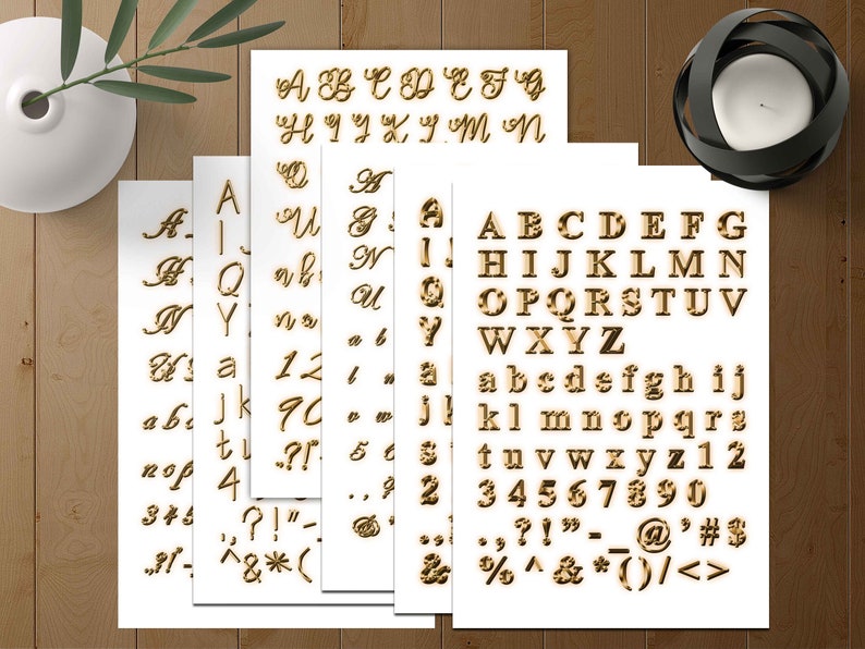 Gold Alphabet Clip Art, PNG Fonts, Numbers & Symbols (digital Download ...