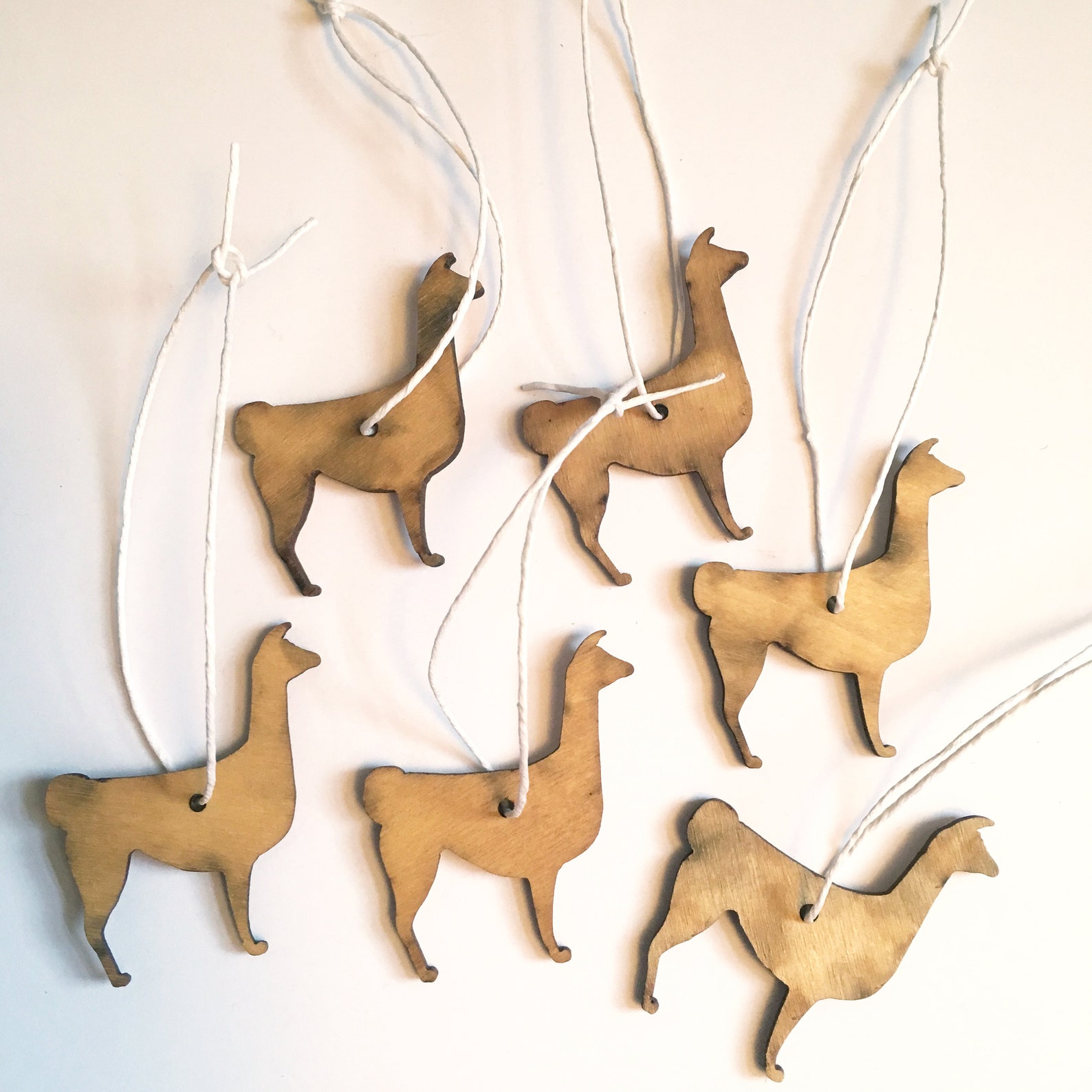 Wood Coffee Stained Llama Ornaments Home Decor | Etsy