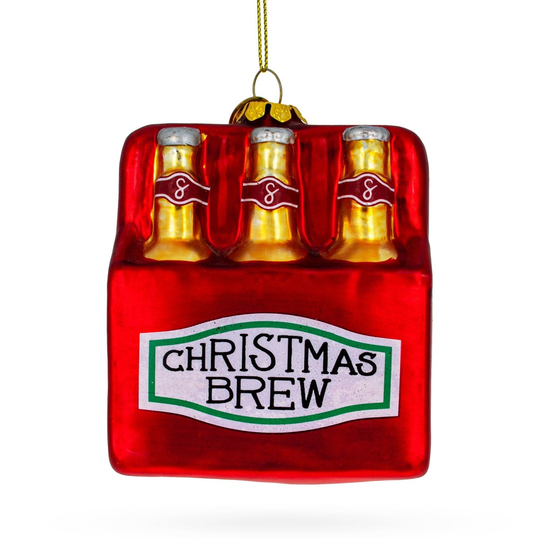 Festive Christmas Brew Beer Blown Glass Christmas Ornament - Etsy