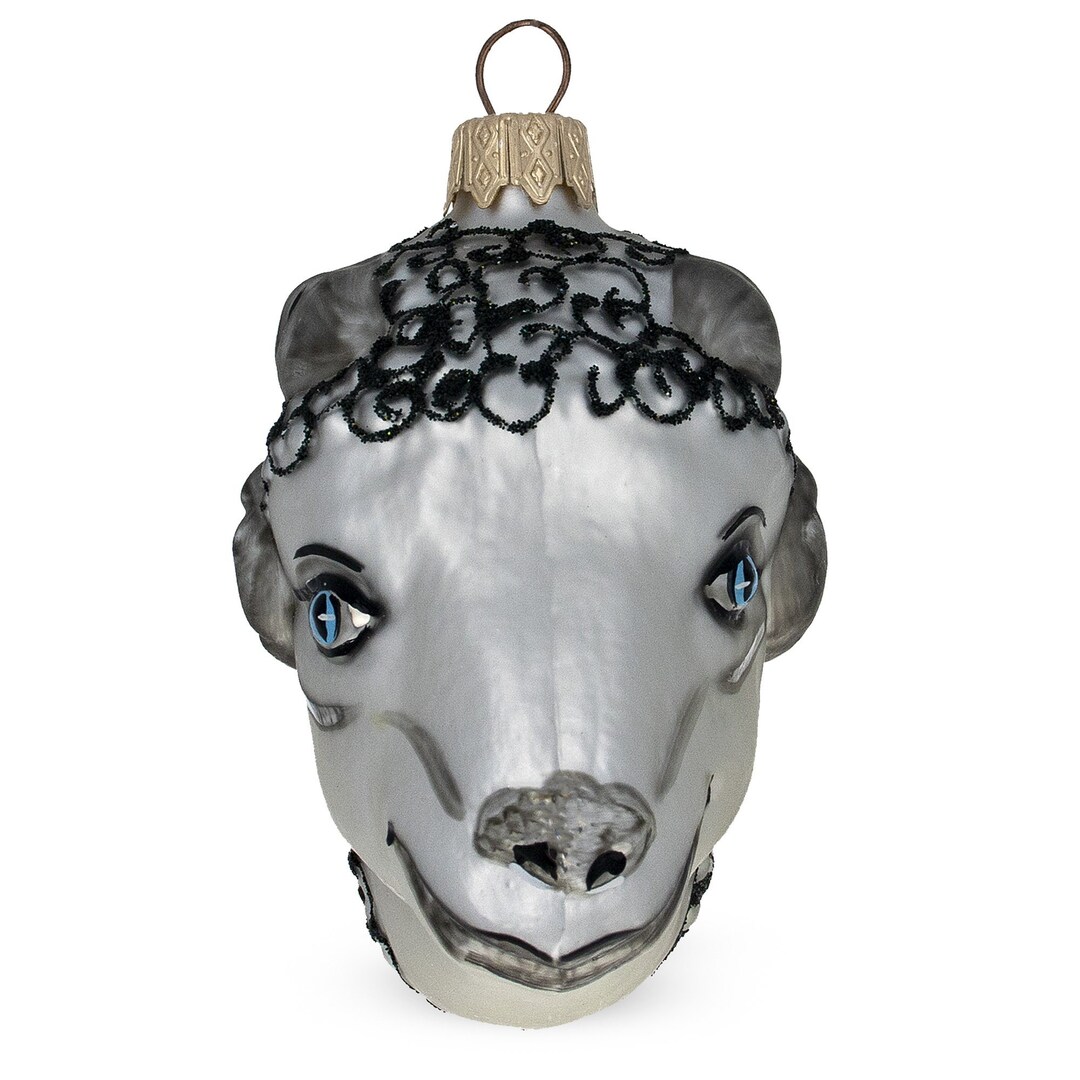 Ram Head Glass Christmas Ornament - Etsy