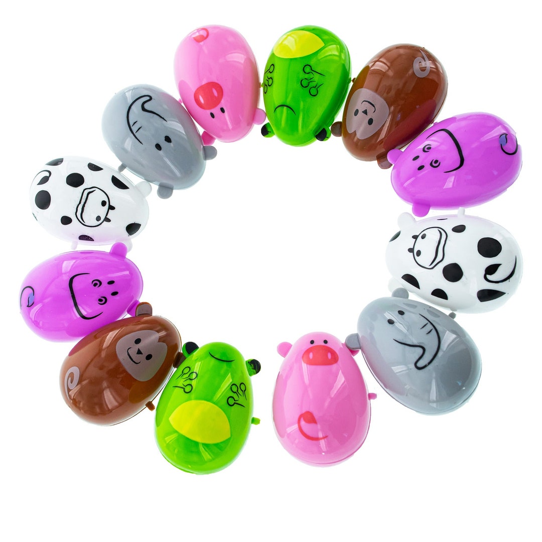 Set of 12 Multicolored Animals Fillable Plastic Easter Eggs - Etsy