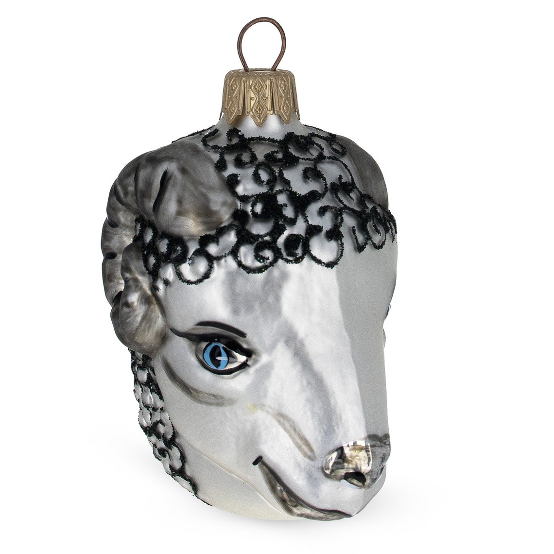 Ram Head Glass Christmas Ornament - Etsy