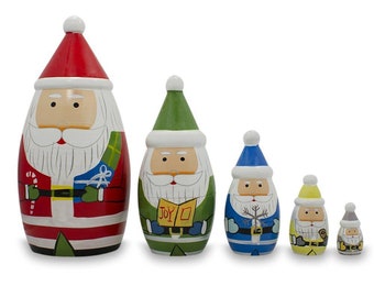 Santa Nesting Dolls - Etsy