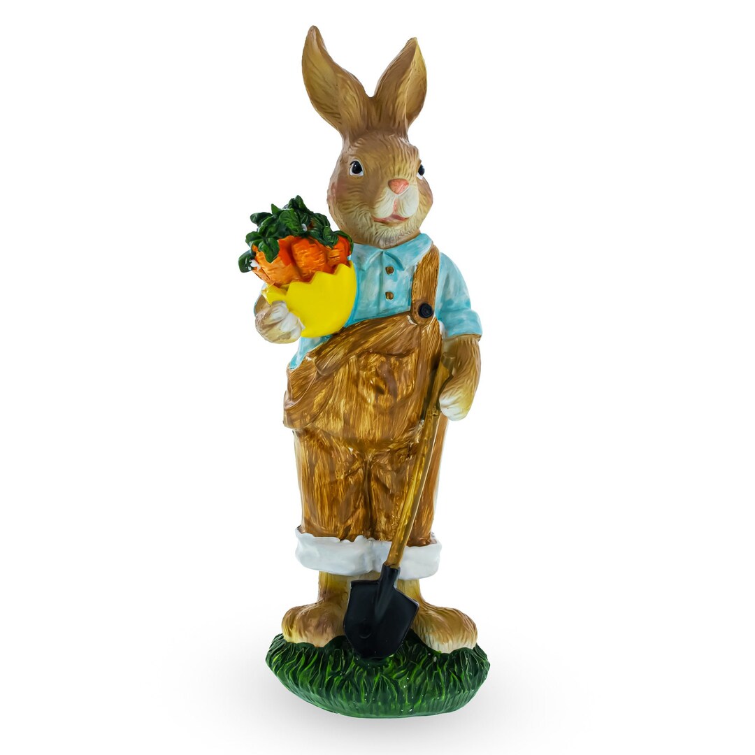 Father Bunny With Carrots Basket Figurine - Etsy