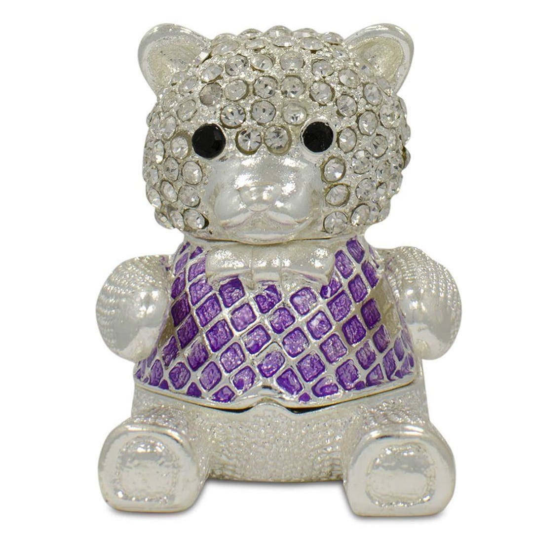 Crystal Teddy Bear Trinket Box Figurine 2 Inches - Etsy