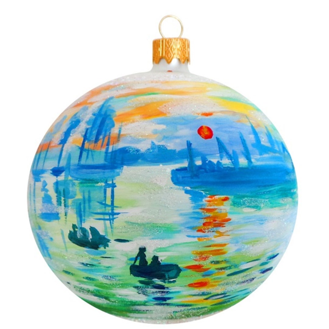 1874 impression Sunrise Painting by Claude Monet Glass Ball Christmas ...
