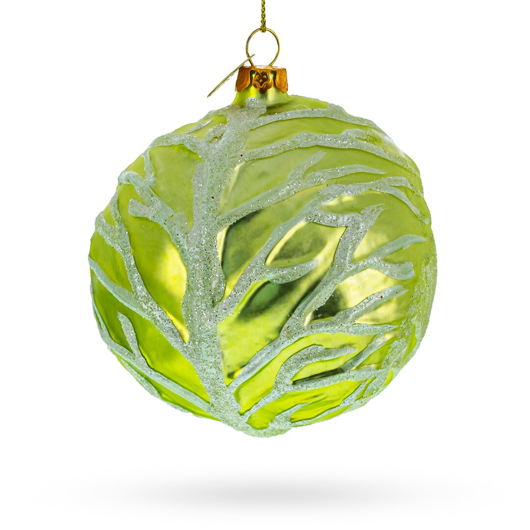 Handcrafted Green Cabbage Blown Glass Christmas Ornament - Etsy
