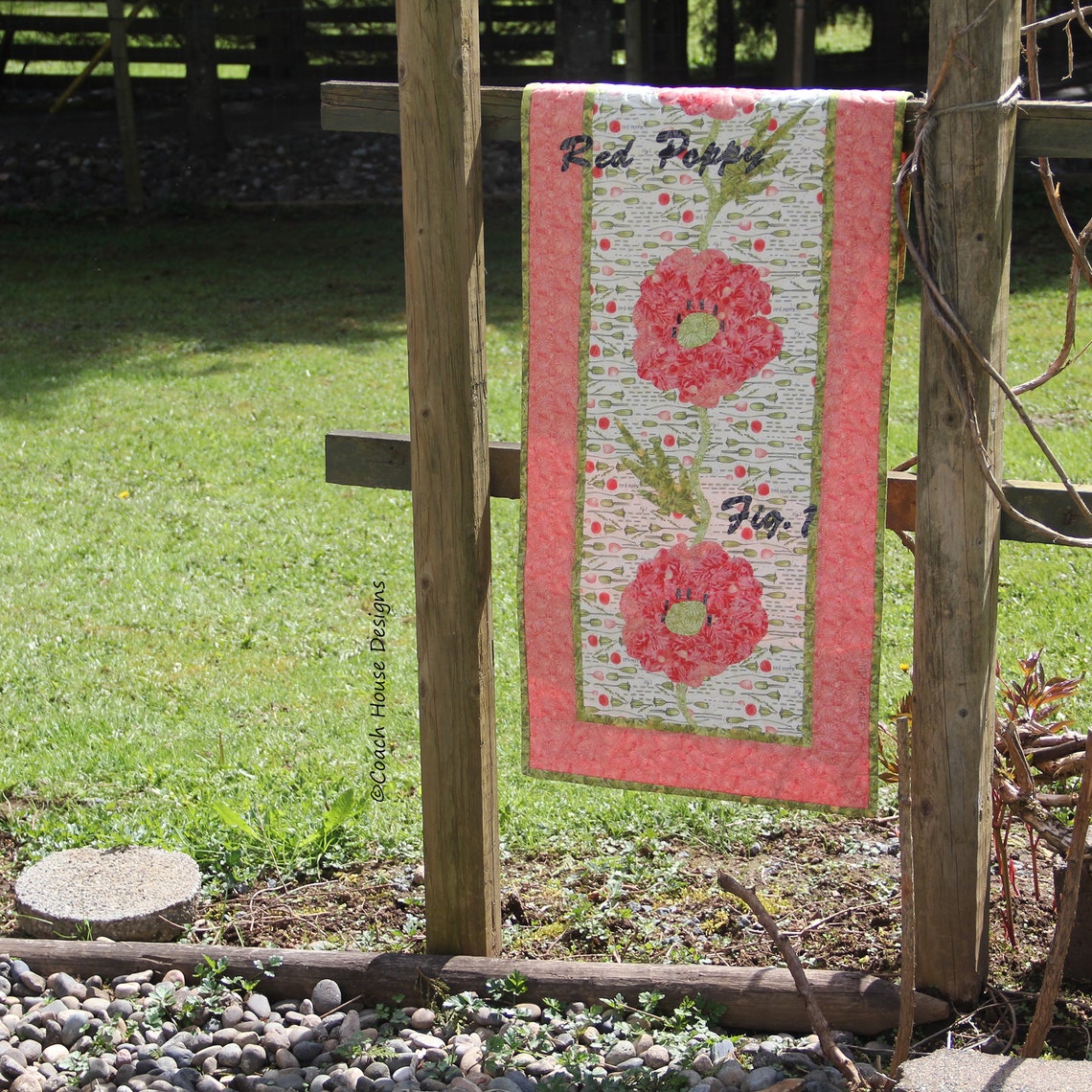 Red Poppy Digital PDF Quilt Pattern by Coach House Designs - Etsy