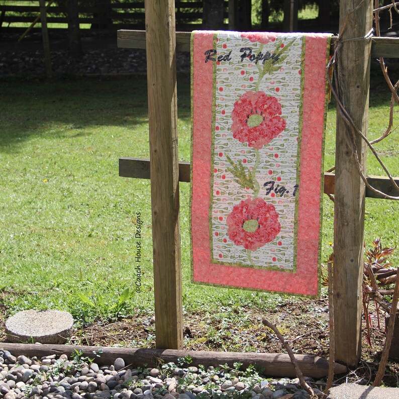 Red Poppy Digital PDF Quilt Pattern by Coach House Designs - Etsy