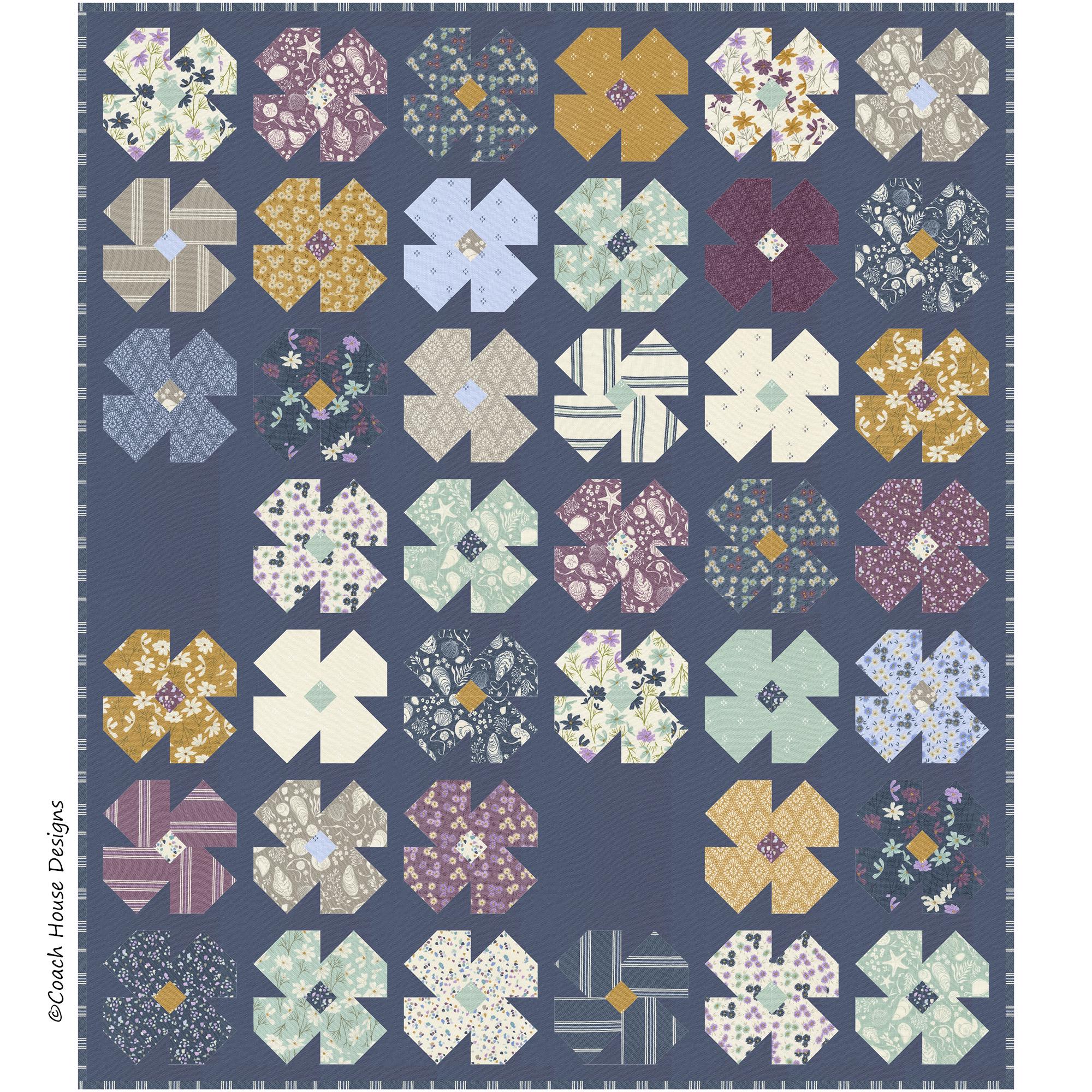 Sea Petals Downloadable PDF Quilt Pattern by Coach House Designs - Etsy