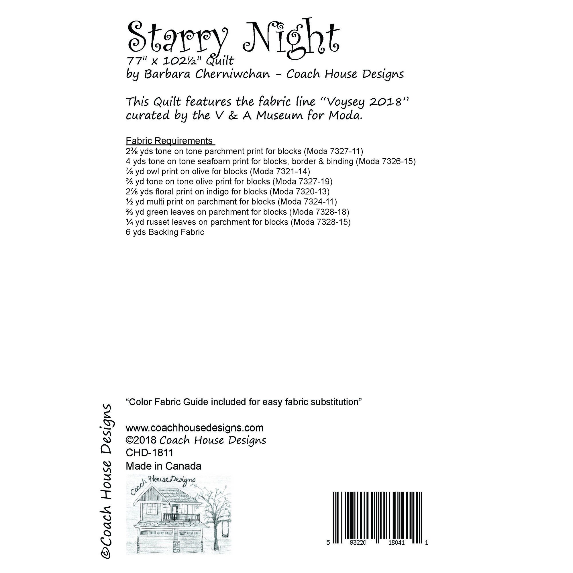 Starry Night Digital PDF Quilt Pattern by Coach House Designs - Etsy