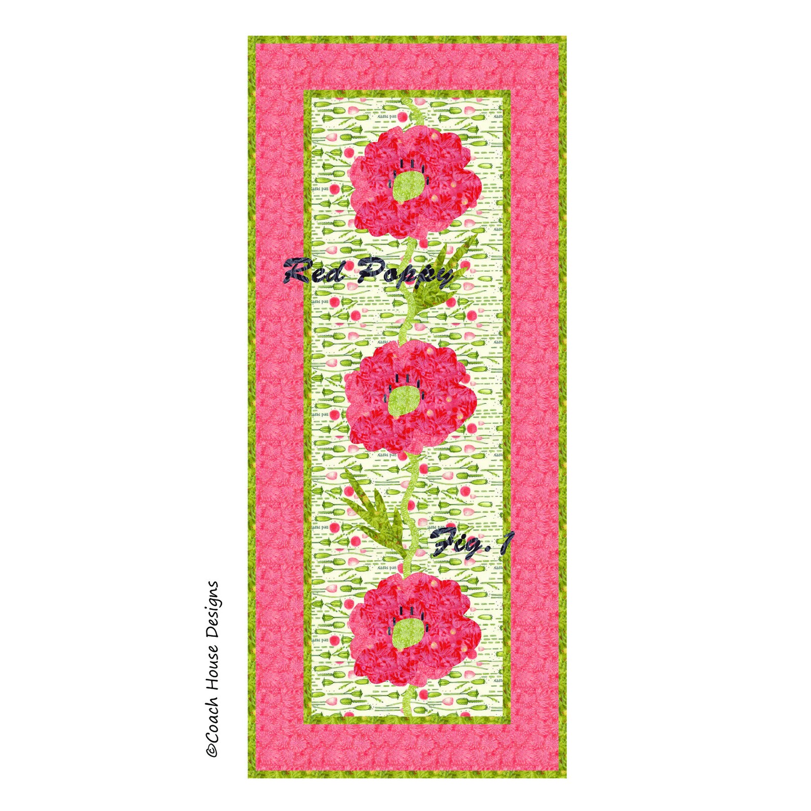 Red Poppy Digital PDF Quilt Pattern by Coach House Designs - Etsy