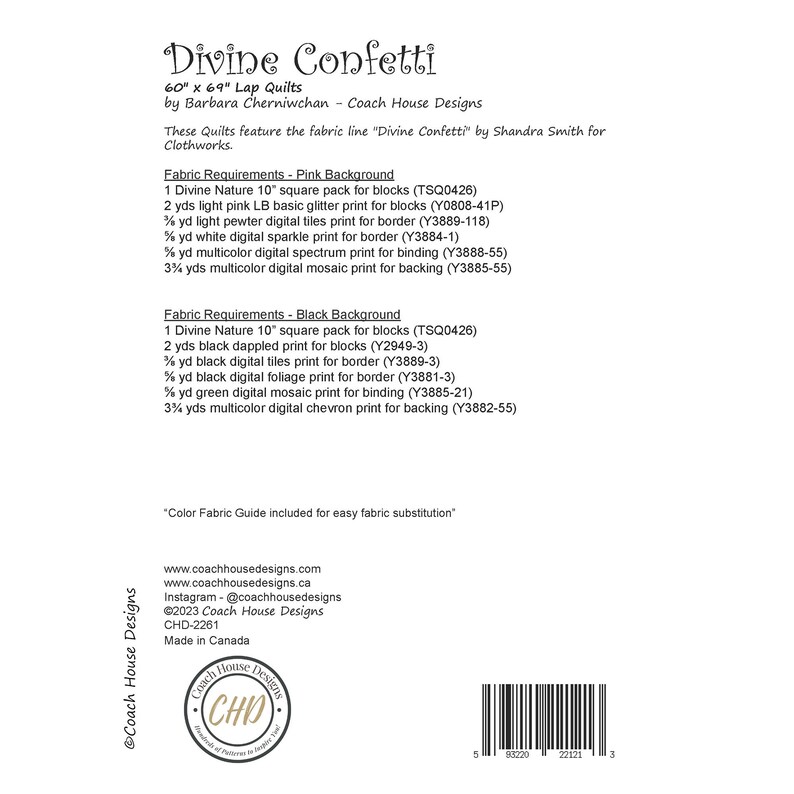 Divine Confetti Digital PDF Quilt Pattern by Coach House Designs - Etsy