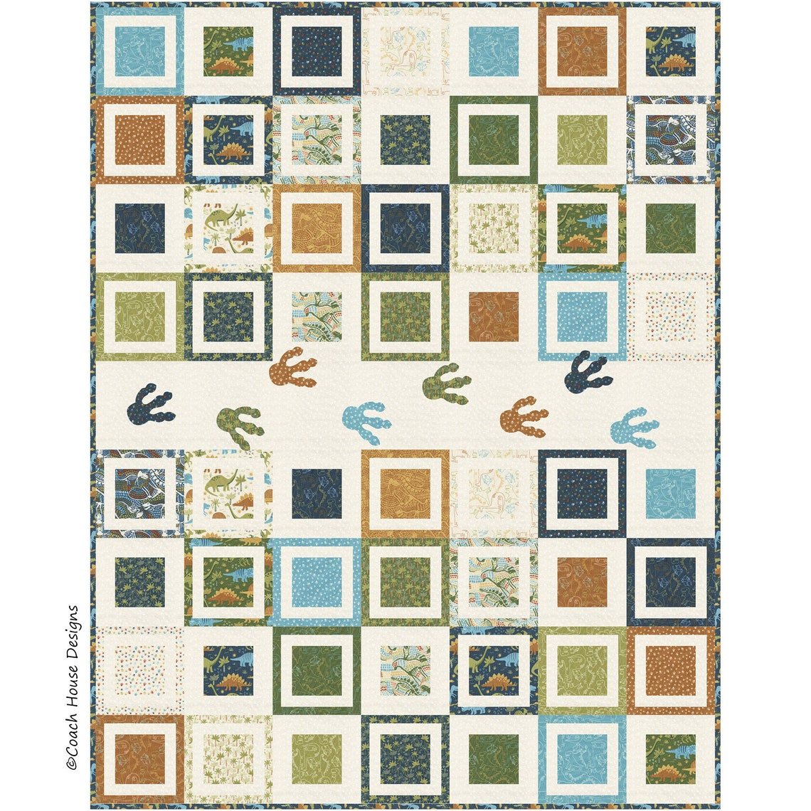 Dinosaur Steps PDF Quilt Pattern by Coach House Designs - Stacy Lest ...