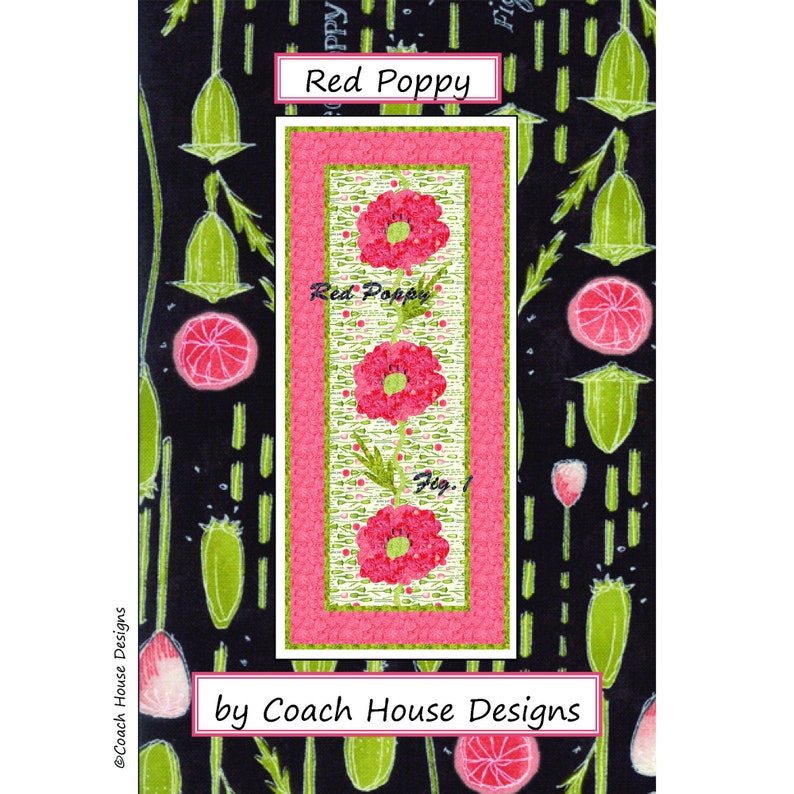 Red Poppy Digital PDF Quilt Pattern by Coach House Designs - Etsy