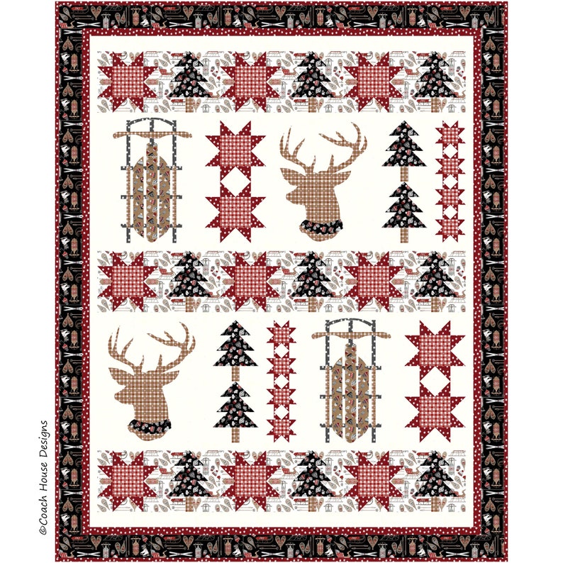 Winter Holiday Digital PDF Quilt Pattern by Coach House Designs - Etsy