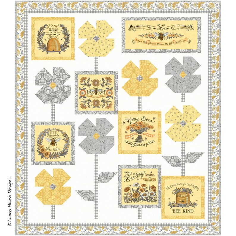 Bees in the Garden Digital PDF Quilt Pattern by Coach House Designs ...