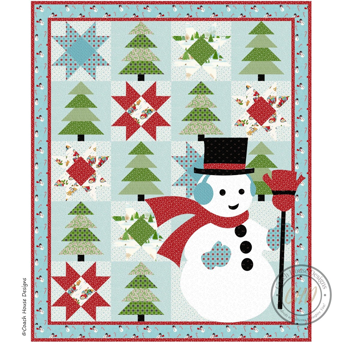 Snowman Christmas Quilt Pattern: My Man Frosty, Coach House Designs ...