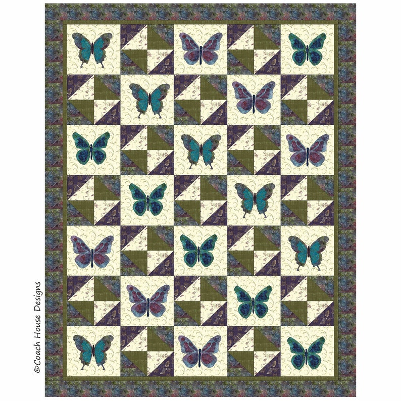 Flutterby Digital PDF Quilt Pattern by Coach House Designs - Etsy