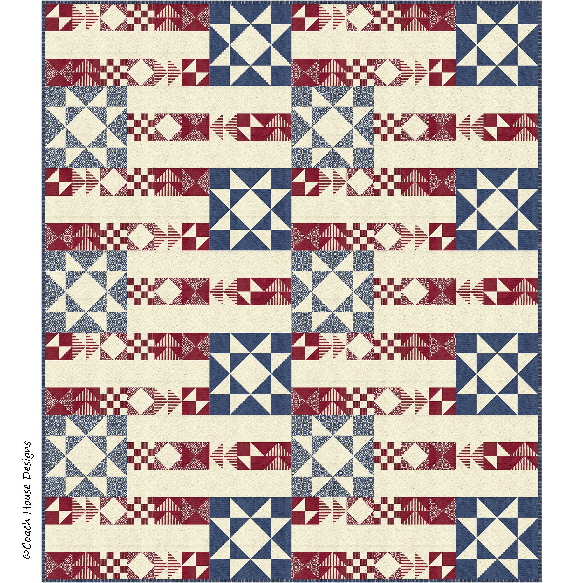 Flag Day Digital PDF Quilt Pattern by Coach House Designs - Etsy