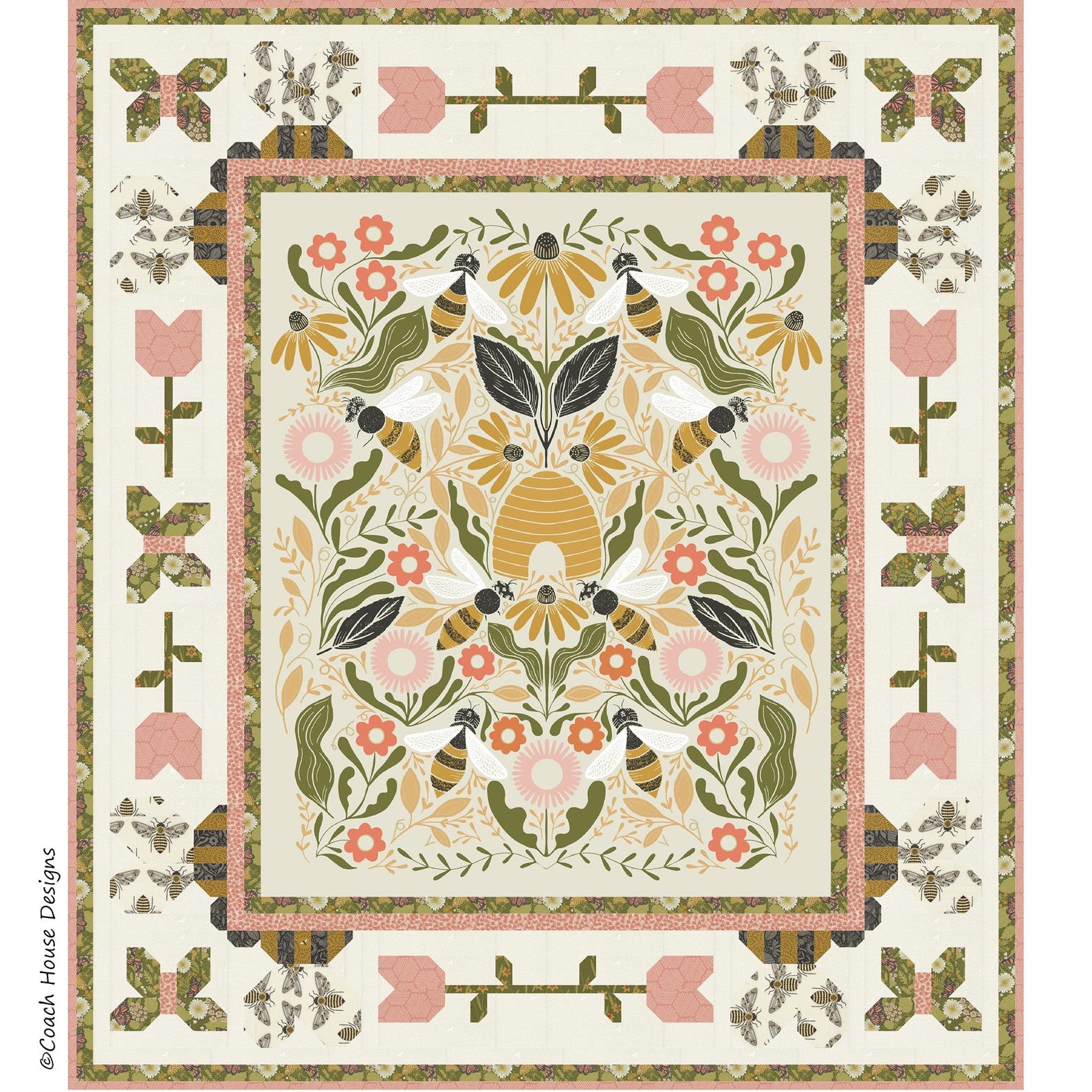 Dance of the Bees Downloadable PDF Quilt Pattern by Coach House Designs ...