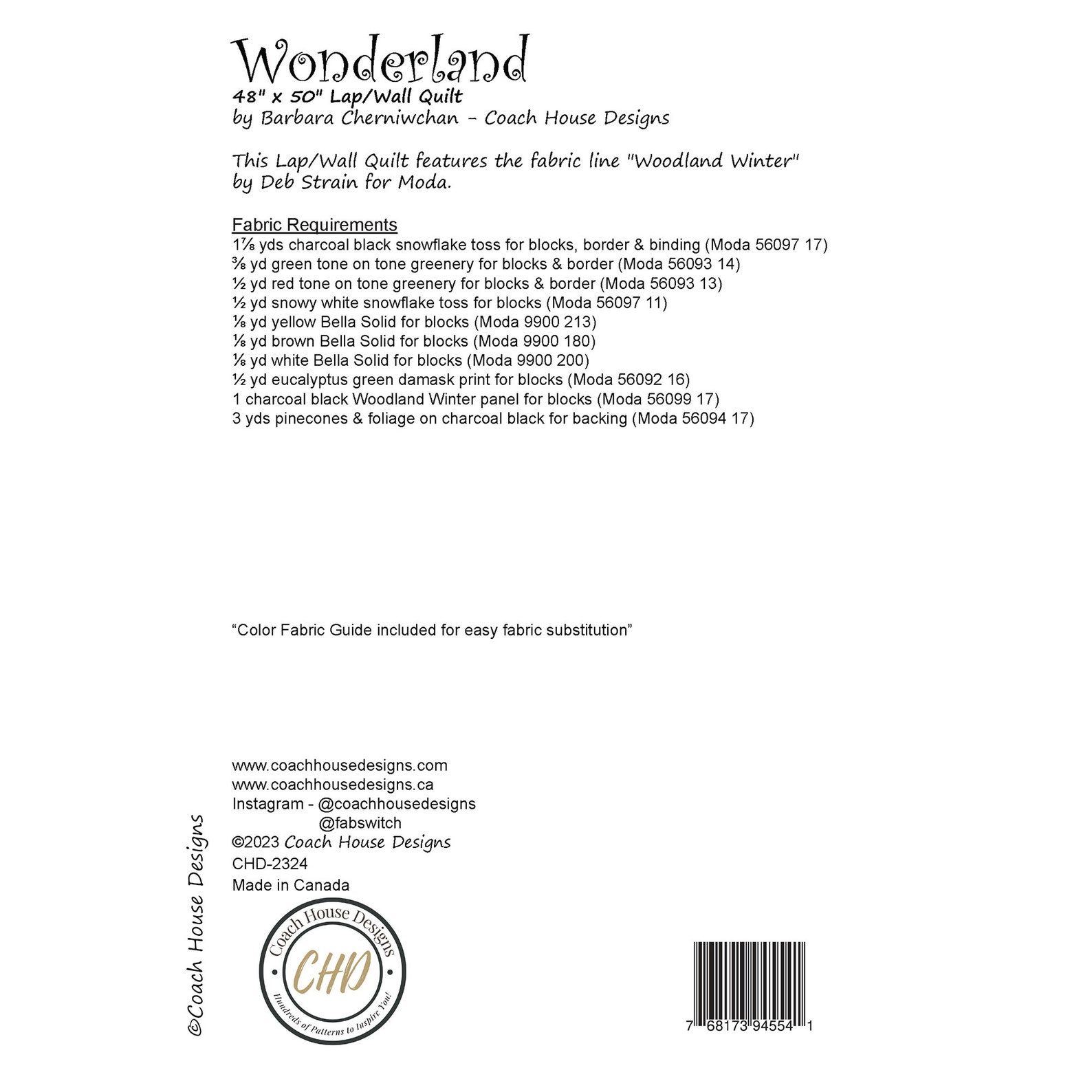Wonderland Digital PDF Quilt Pattern by Coach House Designs ** Deb ...