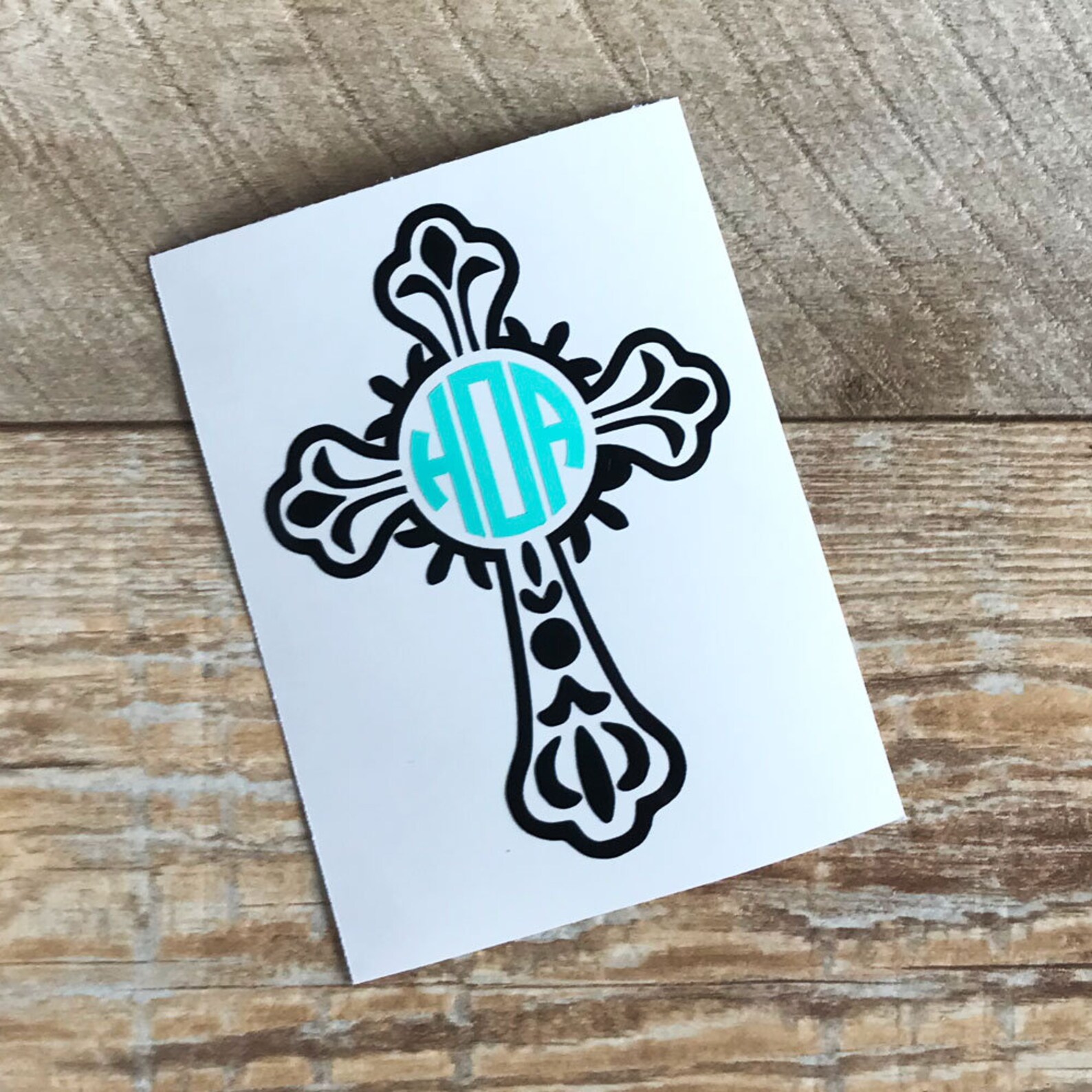 Monogram Cross Decals Cross Stickers Religious Gifts - Etsy