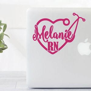 Nurse Stethoscope Decal With Name - Nurse Graduation Gifts - Nurse ...