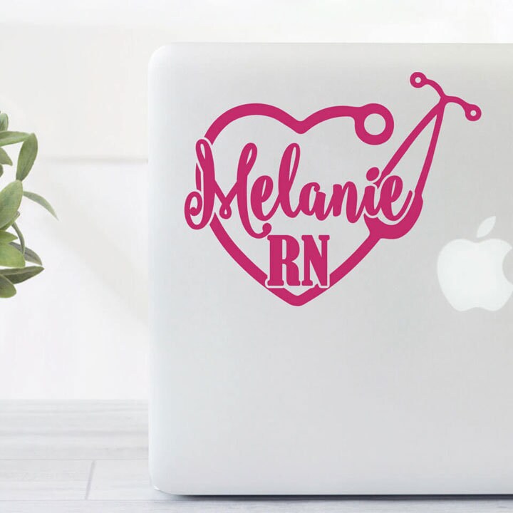 Nurse Stethoscope Decal With Name - Nurse Graduation Gifts - Nurse ...
