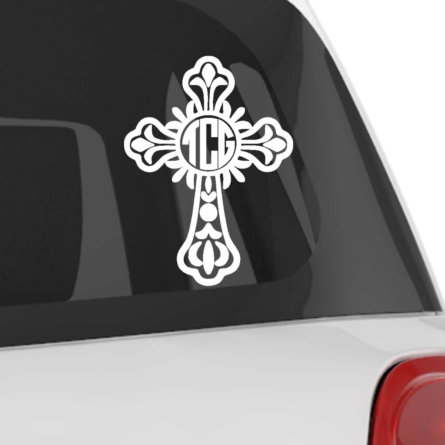 Monogram Cross Decals Cross Stickers Religious Gifts - Etsy