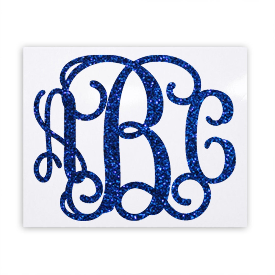 Glitter Vine Monogram Decal - Vine Monogram Initials - Vine Monogram ...