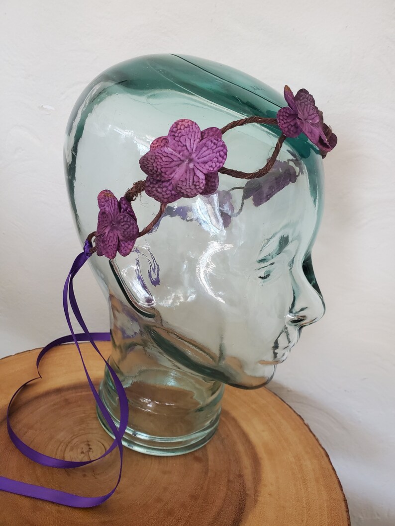 Purple Flower Crown, Violet Flower Crown, Flower Tiara, Boho Headband ...