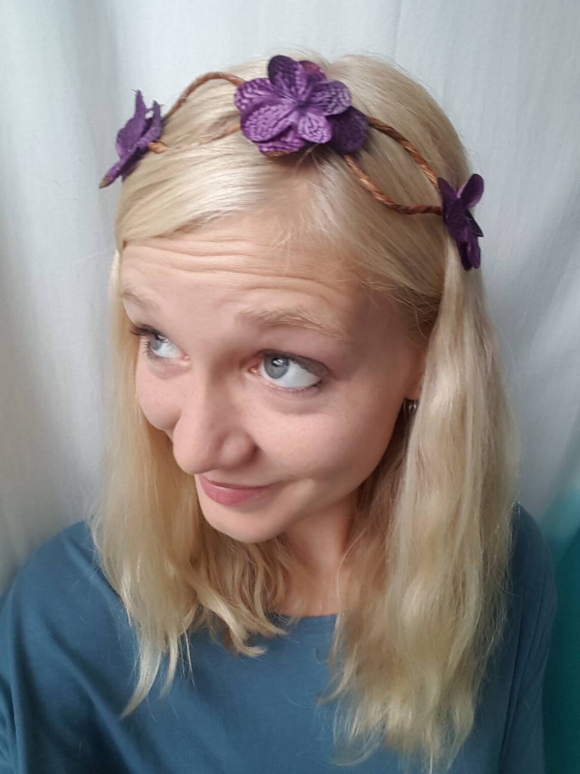 Purple Flower Crown Violet Flower Crown Flower Tiara Boho | Etsy