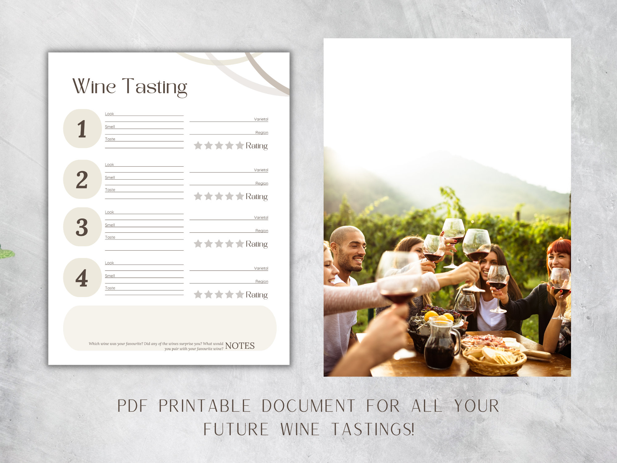 Printable Wine Tasting Sheets Wine Tasting Party Rating, Appearance ...